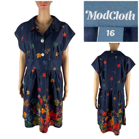 Modcloth | Dresses | Modcloth Womens 6 Dress Cant Be Leaf Im Fallin For ...